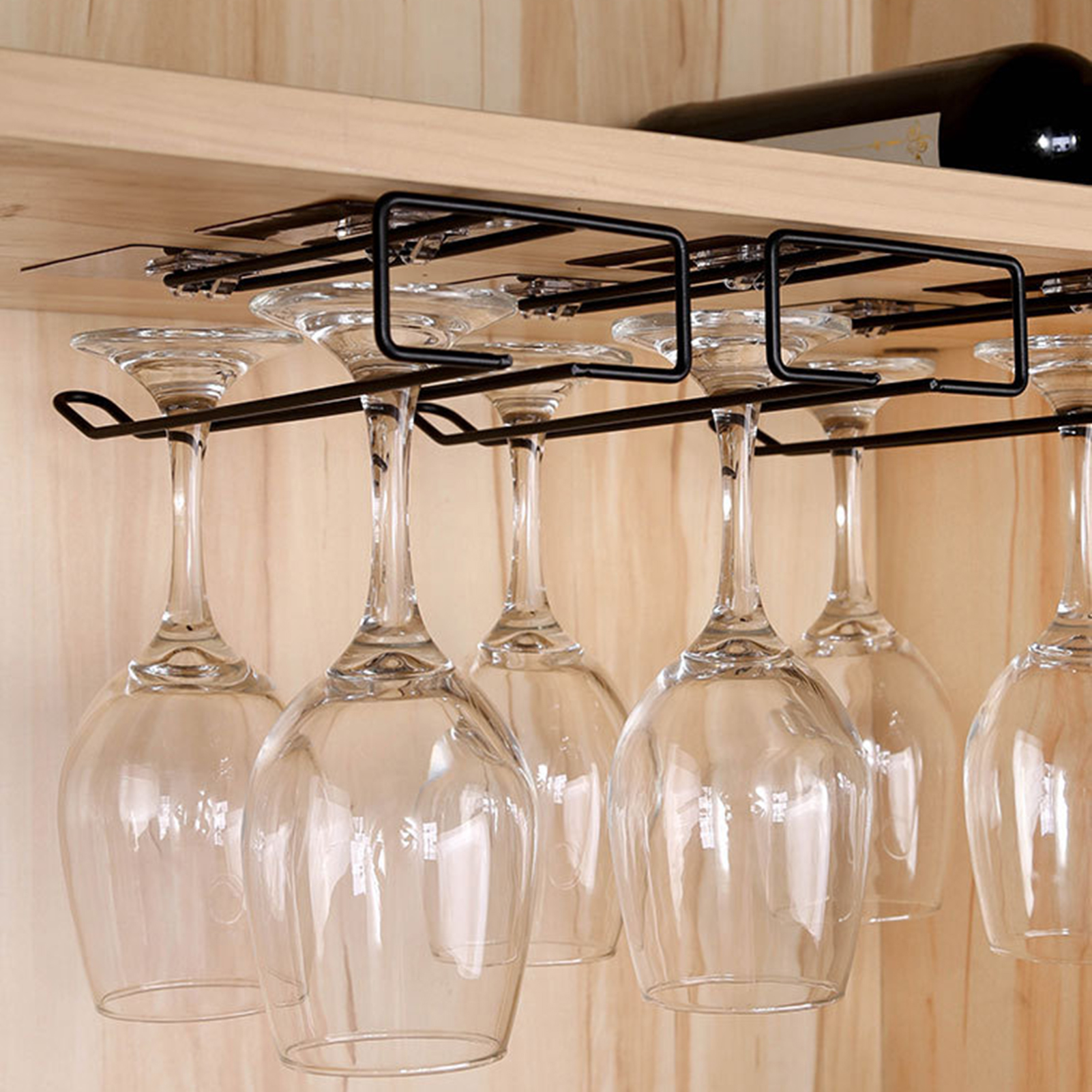 Qualité-Porte-verre Suspendu Range de verre a vin avec 1 Rails pour 2 ...